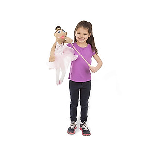 Melissa & Doug Ballerina Puppet (Tina Prima) with Detachable Wooden Rod, Multicolor