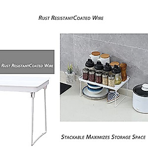 Q.Y.Home Stackable Storage cabinets, Storage Rack, Kitchen Storage Rack, Living Room Storage Racks, Bathroom Storage Rack. For Kitchen, Bathroom, Living Room, School Dormitory - 2 Pack (White)