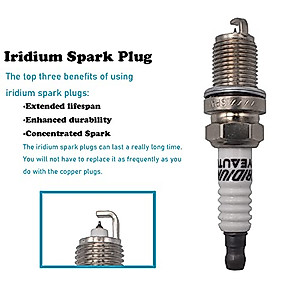 OYEAUTO Iridium Spark Plug Ignition Coil Pack Set of 6 UF242 30520-P8E-A01 Compatible with Honda Odyssey Accord Acura TL CL 3.0L 3.5L 3.7L V6