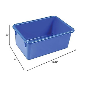 Kaplan Early Learning Vibrant Colored Storage Bin - Set of 5 - 5.25" x 12.25" x 8" - Blue