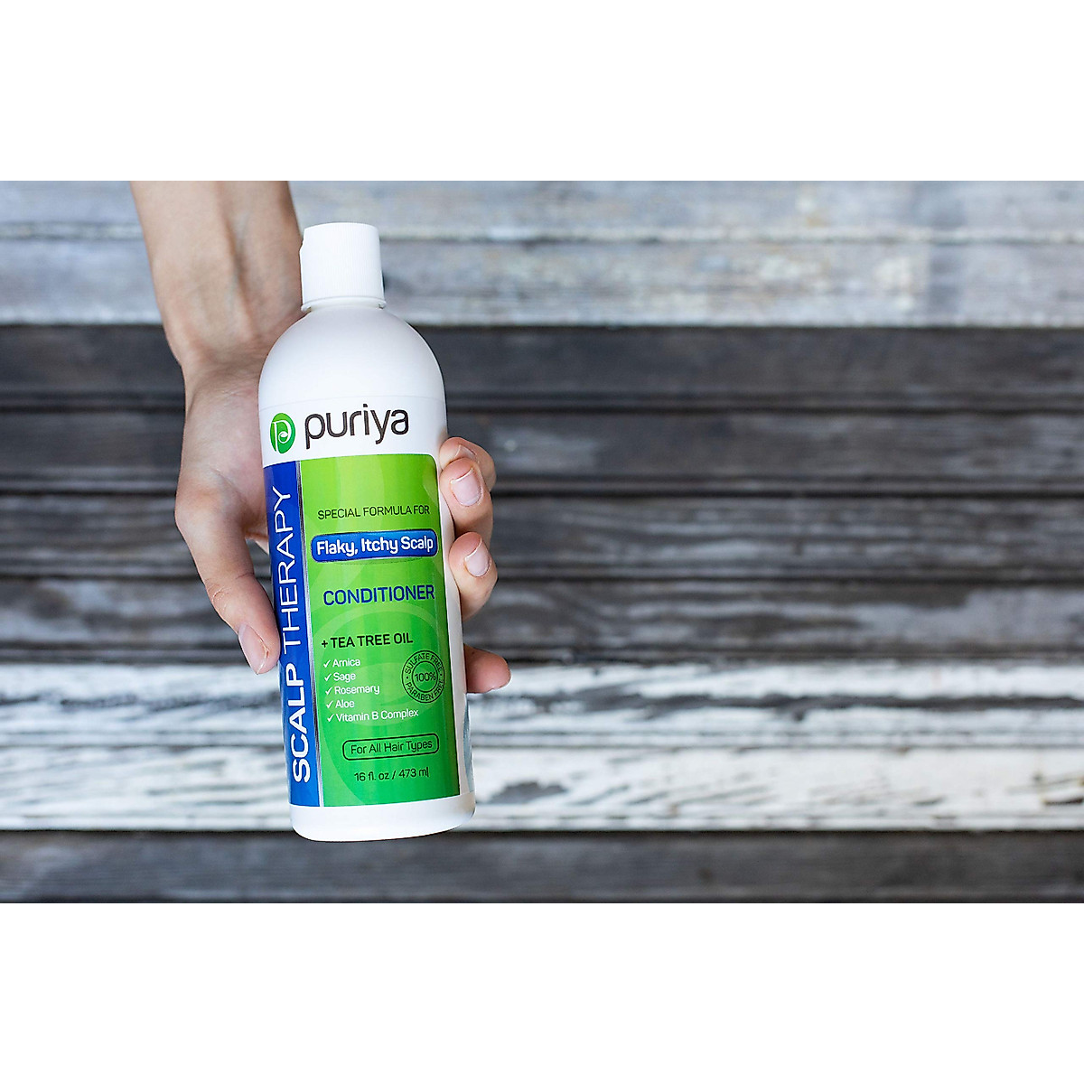 Puriya Sulfate Free Hair Conditioner with Tea Tree Oil, Moisturizing Treatment for Dry, Itchy, Flaky Scalp and Damaged Hair, For Men and Women, 16 Ounce