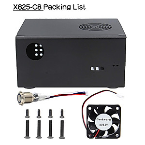 Geekworm X825-C8 (X825 V2.0) Metal Case+Power Switch+Cooling Fan Support X825 V2.0 2.5 inch SATA SSD/HDD Shield & Raspberry Pi 4 Model B & X735 Only(Not Include RPi4&X825 V2.0&X735&PSU&SSD&TF Card)