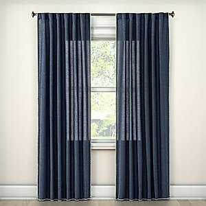 Threshold Stitched Edge Curtain Panel " Navy" 54"x 108"