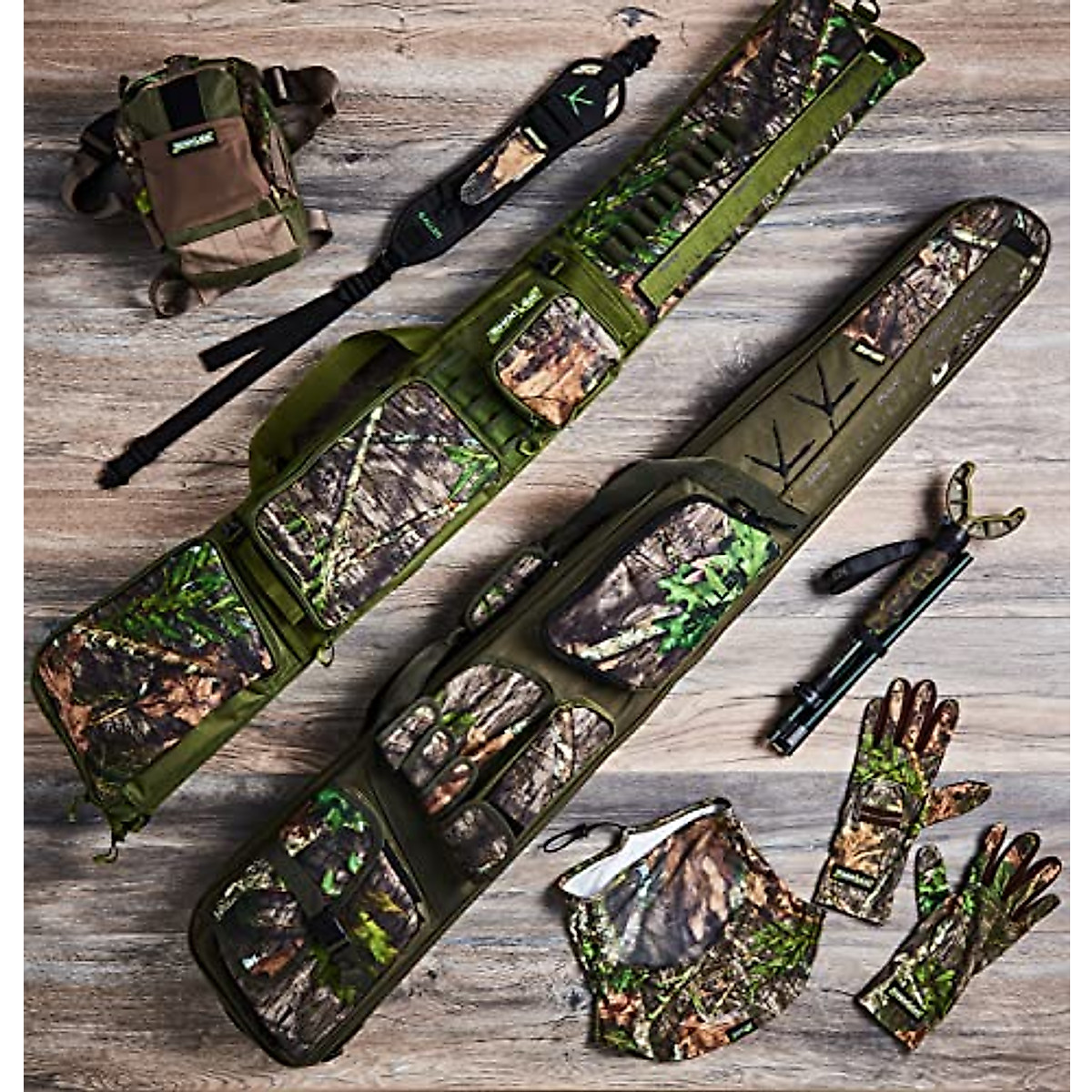 Allen Company Gear Fit Pursuit Shocker Turkey Shotgun Case, 52", Mossy Oak Obsession, Gray/White/Red (954-52)