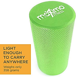 Maximo Fitness Foam Roller - 18" x 6" High Density Exercise Roller for Trigger Point Self Massage, Muscle and Back Roller for Fitness, Physical Therapy, Yoga and Pilates, Gym Equipment, Green