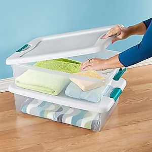 Sterilite Multi Pack 64 Quart & 32 Quart Plastic Stacking Storage Container Box with Latching Lid for Home, Office, or Garage Organization, 12 Pack