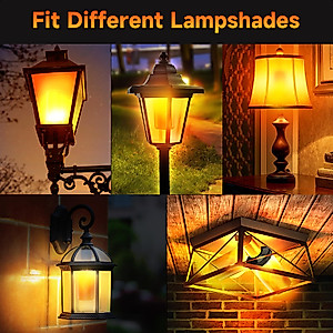 hyrion LED Flame Light Bulbs, 4 Modes Flickering Light Bulbs, E26 Base Fire Flame Bulb with Upside Down Effect, Halloween, Christmas Party Porch Outdoor Indoor Home Decor (2 Pack)