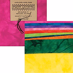 Primitive Gatherings Hand Dyed Wool Brights 1 Charm Pack 10 5-inch Squares Moda Fabrics PRI 6022