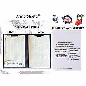 Semper Paratus Gear TYVEK Credit Card Sleeves 100% MADE IN USA - Anti-theft for Travel wallet, purse. RFID Blocking from identity theft (10PAK)