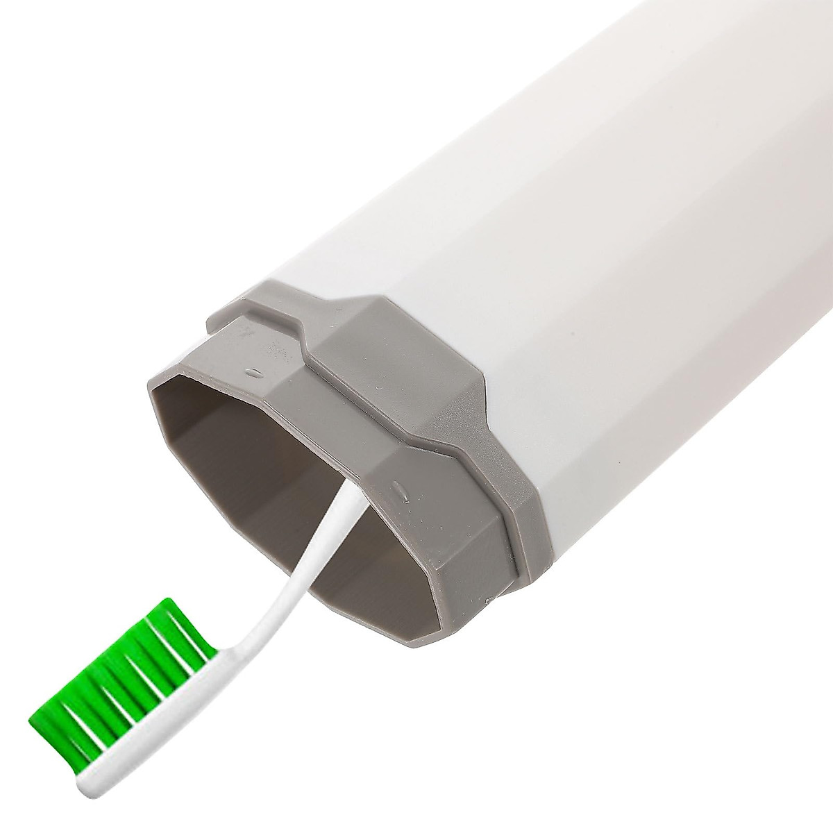 SUPVOX Portable Toothbrush Case Box Travel Capsule Oran Denture Care Container Travel Women Men 2pcs White and Clear