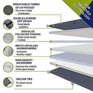 Dornroscn Cooling Weighted Blanket (48"x72"8lbs) with Thin Comforter for Autumn, Breathable Cozy Weight Blankets for Twin Sized Bed and Couch, Soft Quilted Heavy Throw Blanket,Grey