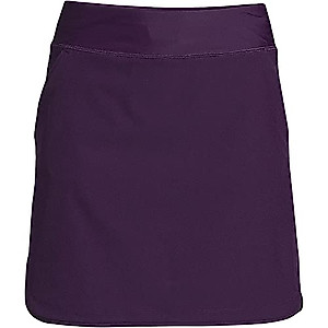Lands' End Womens Comfort Waist Swim Skirt Swim Bottoms Skort BlackBerry Regular 14