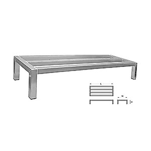 GSW 8-Inch High All Welded Aluminum Dunnage Racks with Plastic Feet, 36”L x 14”W x 8”H