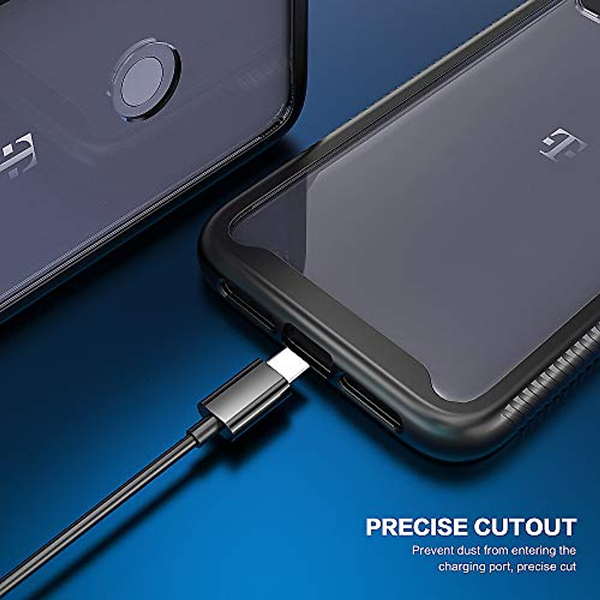 IDweel Fullbody Case for TCL REVVL 4,T-Mobile REVVL 4 Case, Hybrid Built-in Screen Protector TPU Shock Absorption Shatter-Resistant Bumper + Clear PC Back Anti-Drop Cover, Clear/Black Bumper