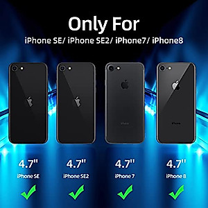 Dssairo [3 in 1 for iPhone SE case 2022/3rd/2020/2nd gen, iPhone 7/8 case，with 2 Pack Screen Protector, Liquid Silicone Ultra Slim Shockproof Protective Phone Case [Microfiber Lining] (Alpine Green)