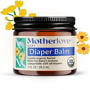Motherlove Diaper Balm (1 oz) Organic Herbal Diaper Rash Cream—Cloth Diaper Safe, Zinc Oxide- & Petroleum-Free—Ideal Diaper Bag Size