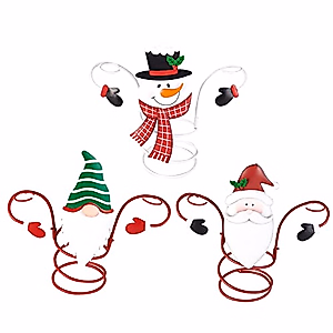 Christmas Holiday Wine Bottle & Glass Holders Countertop, Hold 1 Wine Bottle and 2 Glasses, Perfect for Home Decor & Kitchen Storage Rack, Bar, Wine Cellar, Cabinet, Dining Tabletop (Set of 3)