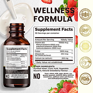 dilib Vitamin B12 Complex 10000 mcg | Vegan Triple Liquid B-12 Drops Sublingual Supplement | Methylcobalamin & Adenosylcobalamin & Hydroxo Blend for Long-Lasting Energy and Healthy Metabolism(2 Pack)