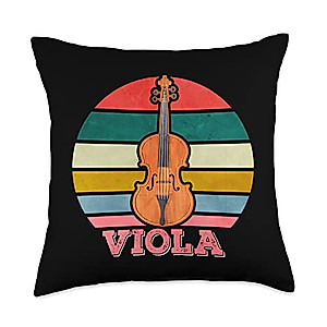 Funny Viola Gift Idea For Men And Women Viola Musical Instrument Throw Pillow, 18x18, Multicolor