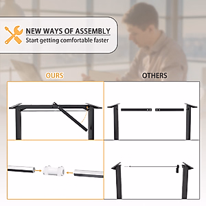 JUMMICO Standing Desk Electric Adjustable Desk Large 63 x 29.5 Sit Stand Up Desk Home Office Computer Desk Memory Preset with T-Shaped Metal Bracket and Holes for Routing Cables, Brown