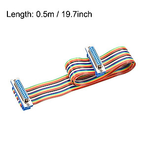 uxcell IDC Rainbow Wire Flat Ribbon Cable DB25 Female to DB25 Female Connector 2.54mm Pitch 19.7inch Length