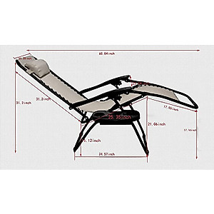 BTEXPERT Adjustable Steel Mesh Zero Gravity Lounge Chairs Case Outdoor Patio Recliner Beach Yard Garden with Pillows Sunshade Utility Tray Cup Holder Gray Two Case Pack (Set of 2 pcs)