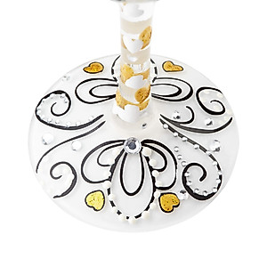 Enesco Designs by Lolita “Happy Couple” Hand-Painted Artisan Wine Glass, 15 oz, Multicolor