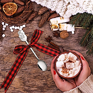 Aneco 12 Pack Christmas Mini Spoons Set Stainless Steel Spoon for Coffee Tea Soup Sugar Dessert Seasoning Ice Cream