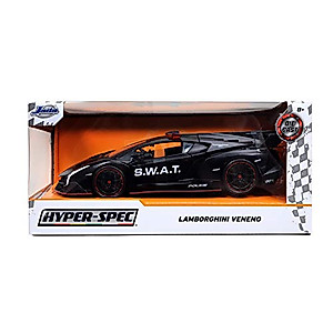 Jada Toys Hyperspec 1:24 Lamborghini Veneno S.W.A.T. Die-cast Car, Toys for Kids and Adults
