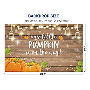 Allenjoy Pumpkin Rustic Wood Baby Shower Backdrop Autumn Our Little Pumpkin Boy Girl is On The Way Welcome Party Decorations Baby is Brewing Theme Cake Table Banner Background Photo Booth Props