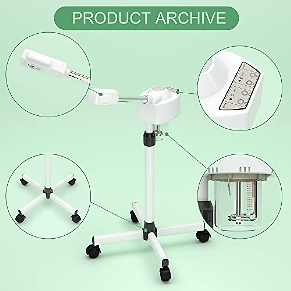 Professional Facial Steamer, Loxey Face Steamer with Adjustable Nozzle and Stronger Nano Ionic Hot Mist for Facial Deep Cleaning for Professional Beauty Salon or Home Use.(White)