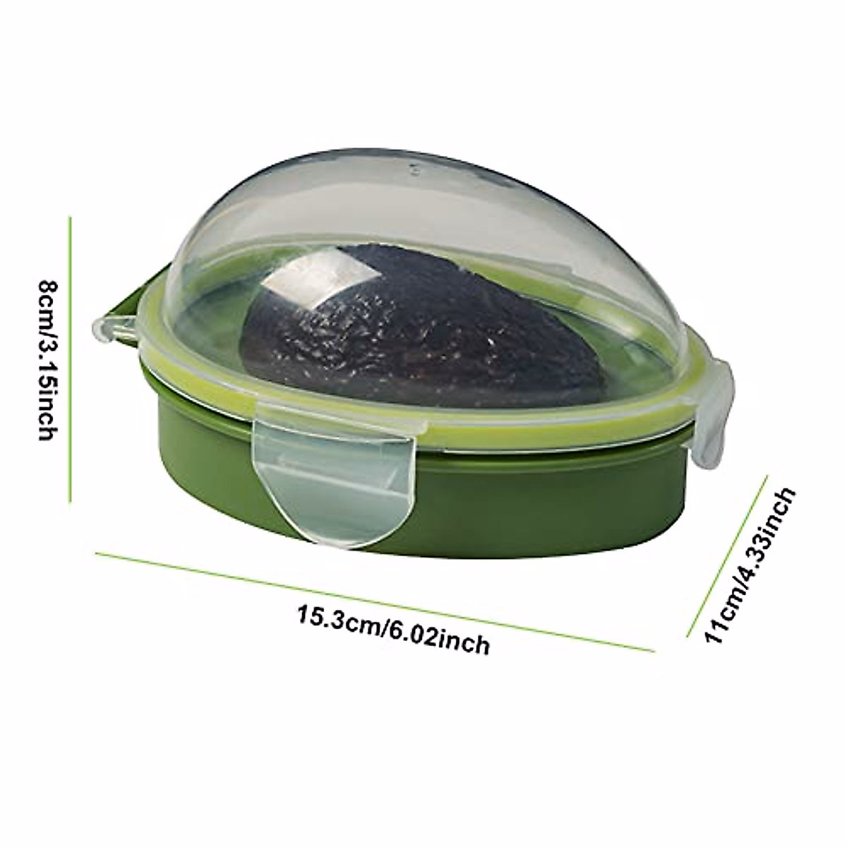 Avocado Saver Holder, Plastic Fruit Keeper, Reusable Avocado Storage Container, with Silicone Sealing Ring, Keep Fresh Vegetable Storage Container, for School, Camping(Green)