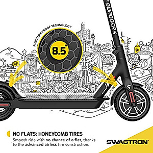 Swagtron SG-5 Swagger 5 Boost Commuter Electric Scooter with Upgraded 300W Motor