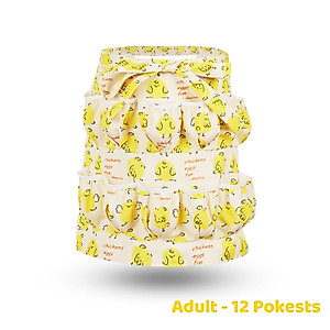 Gautsa Egg Apron for Kid and Adult, Deep Pockets with Elastic Closures, with Hook, Fresh Egg Collecting Gathering Holding Apron (yellow for adult)