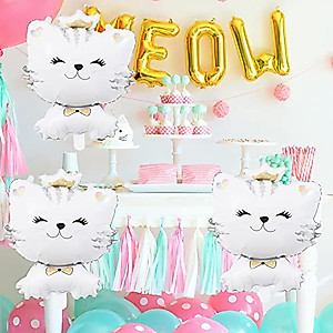 5Pcs Cat Foil Balloon Large Cute Cat Kitten Balloons for Birthday Baby Shower Wedding kids Pet Themed Cartoon Party Decoration Supplies