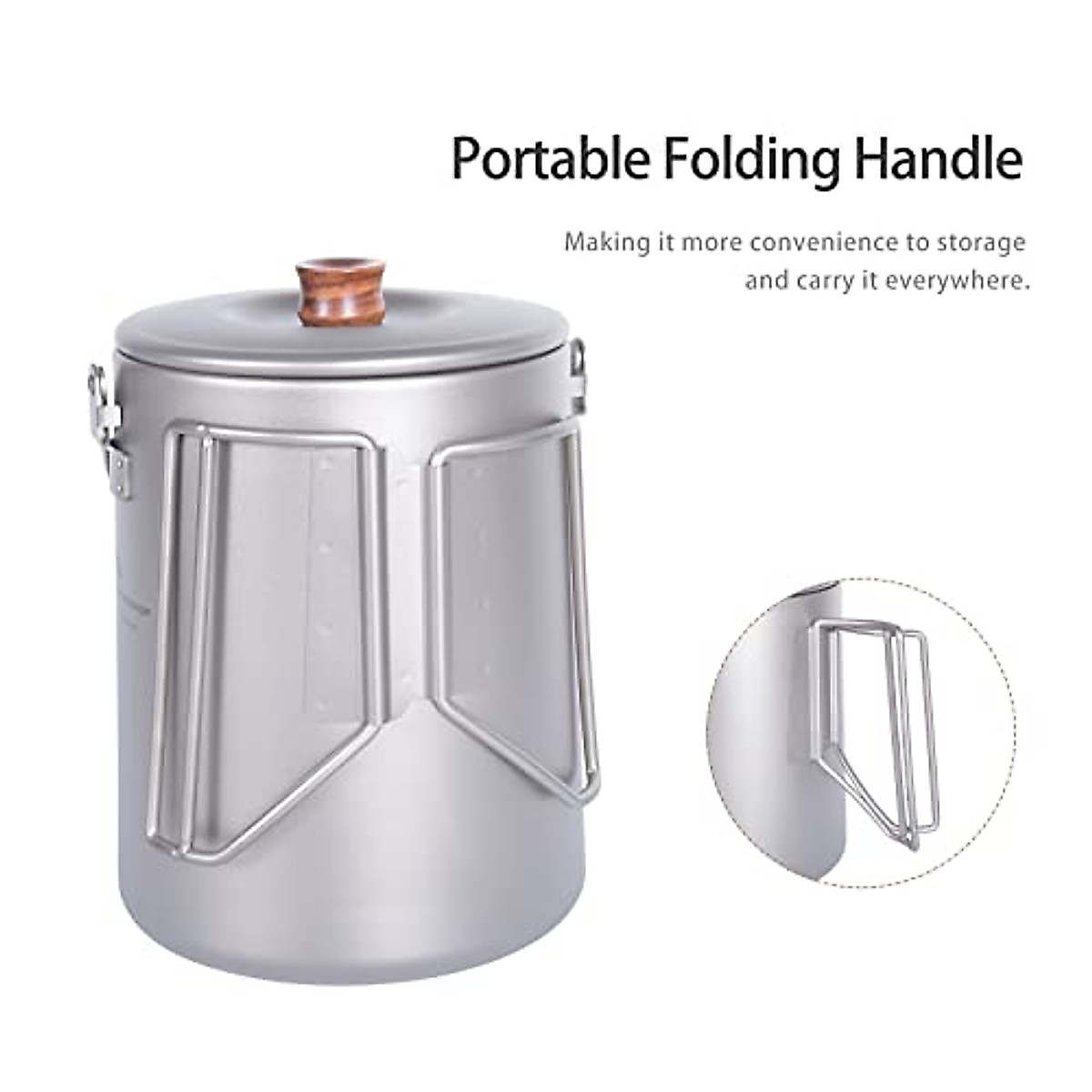 Boundless Voyage Titanium Camping Coffee Pot 1.5L Barista Kettle Coffee Maker Outdoor Traveling Campfire Stovetop Fast Brew Kettle, Capacity 50 Fl.Oz