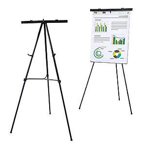 Lightweight Aluminum Flip-Chart Presentation Easel, 70 Inches, Black