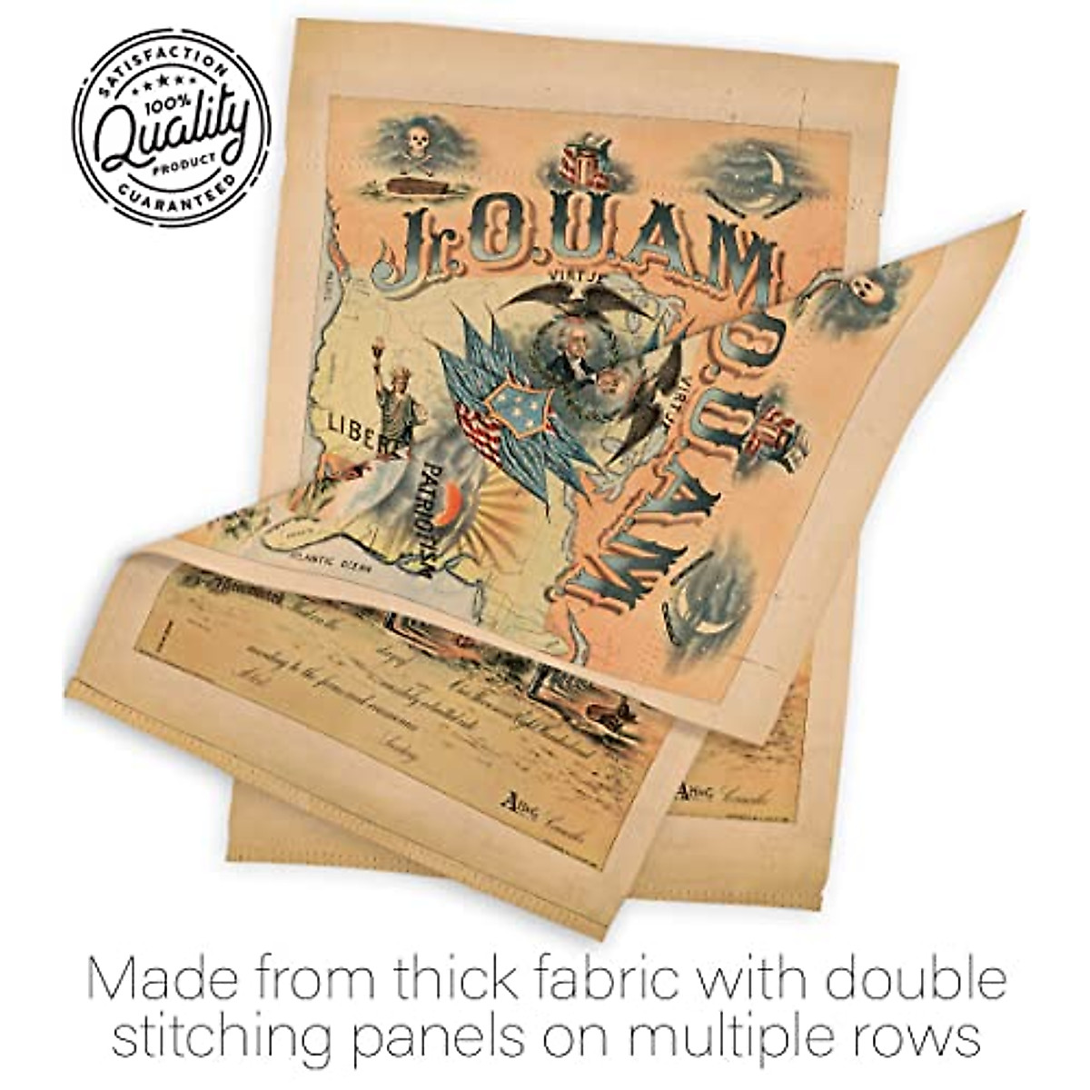 Americana Home & Garden Jr. O. U. A. M. Garden Flag Set Wood Dowel Americana US Historic July Memorial Veteran Independence United State American House Banner Small Yard Gift Double-Sided, Made In USA