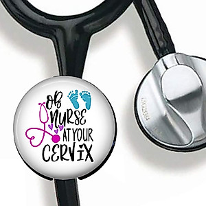 OB Nurse Stethoscope Tag Personalized,Nurse Doctor Stethoscope ID Tag Customized, Medical Stethoscope Name Tag with Writable Surface-Black