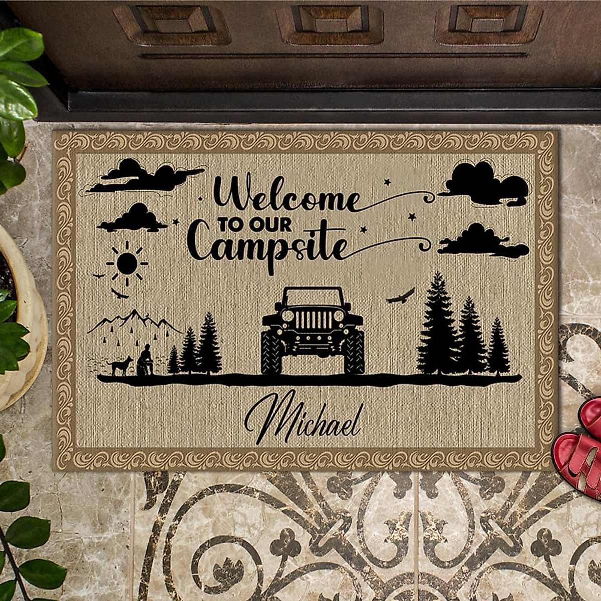 Personalized Making Memories One Campsite At A Time Doormat 16x24 inches, Outdoor Camping Door Mat, Rv Welcome Mat Personalized, Camping Door Mats Outside, Camper Door Mat, Custom Text & Family Name