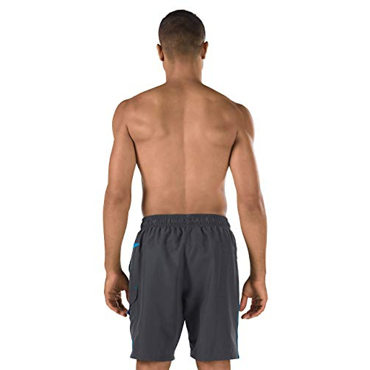 Speedo mens Knee Length Marina Volley fashion swim trunks, Grey/Blue, Small US