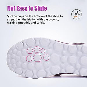 Women's Lace Mesh Adjustable Breathable Flat Walking Shoes Casual Non-slip Lightweight Sneakers Comfortable Slip-On Shallow Mouth Mom Shoes Nurse Working Shoes Mary Jane Shoes (Black,7.5,Female)