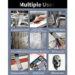 Thicker Aluminum Foil Tape 2inch x 50 Feet Foil Thick of 4mil Industrial Grade HVAC Metal Tape Heavy Duty Silver Duct Tape for Sealing& Insulation Ductwork, Exhaust Pipe, Air Vents, AC, Dryer, Furnace