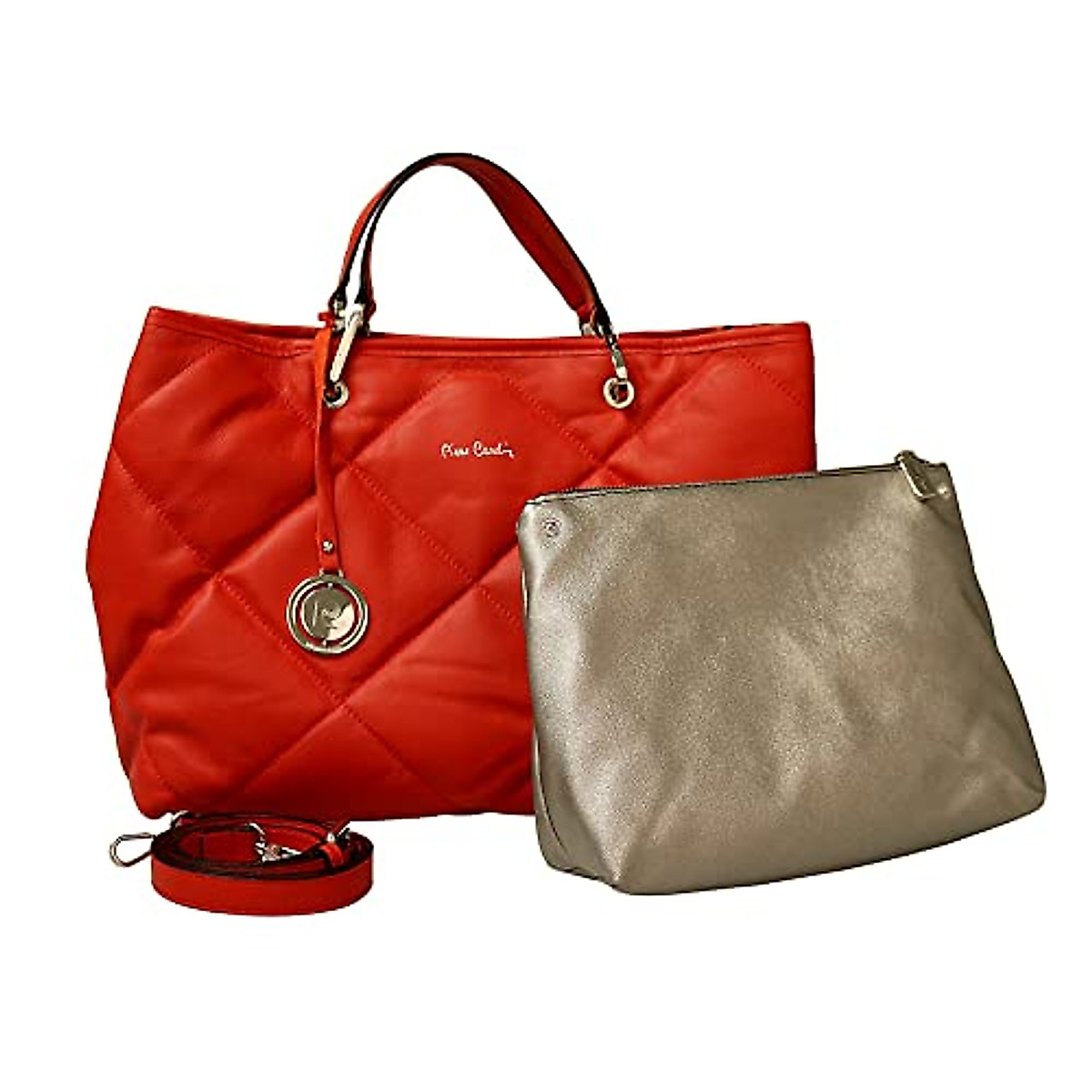 Pierre Cardin Large Red Soft Quilted Shopper Tote for womens