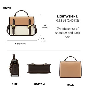 Scarleton Crossbody Bags for Women, Purses for Women, Lightweight Women’s Shoulder Bag, Messenger Bag with 2 Straps, H210402B - White/Brown