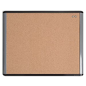 U Brands MOD Cork Bulletin Board, 16 x 20 Inches, Black and Grey Frame (390U00-01)