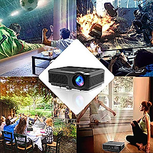Digital Phone Projector, 7500lm 1080p Full HD Projector with HDMI, USB, VGA Multimedia HD Video Projector for Movie Night TV Gaming Drawing Party Gift, Keystone, Zoom, Home Outdoor Theater Proyector
