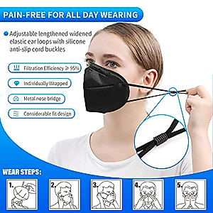 mystcare KN95 Face Mask 50 Pack (Black)