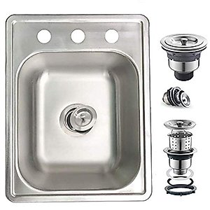 ORLANDO 17x22 inch Single Bowl Kitchen Sink Drop in Stainless Steel Bar Sink, Topmount Bar/Prep sink