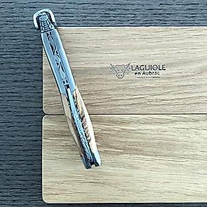 Laguiole En Aubrac Sommelier DeLuxe No 8 Waiter's Corkscrew, Bee Edition Olive Wood Handle, Wine Opener With Foil Cutter & Bottle Opener | Special Crafting Along The Luxury Corkscrew